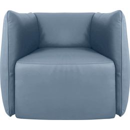 Sessel Egoitaliano "Ludo Loungesessel, Designsessel, Clubsessel, elegant und zeitlos", blau (himmelblau), B:80cm H:68cm T:80cm, Leder &raquo;BULL&laquo; (echtes Rindsleder). Geschliffenes, pigmentiertes und behandeltes Rindsleder mit einer Dicke von 1, 3-1, 5 mm. Dieses Leder zeigt eine ziemlich weiche Hand mit einem halb undurchsichtigen Aussehen. Es handelt sich um ein gesch&uuml;tztes Leder. Eine leichte Decksc