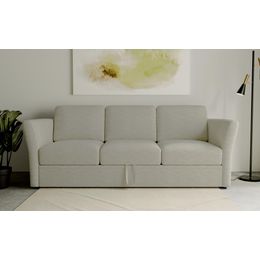 3-Sitzer Home Affaire "Lavars Schlafsofa", beige (sand), B:230cm H:90cm T:89cm, 53% strukturiertes Polyester, 47% Polyester, Sofas, mit Bettfunktion, in zwei verschiedenen Bezugsqualit&auml;ten