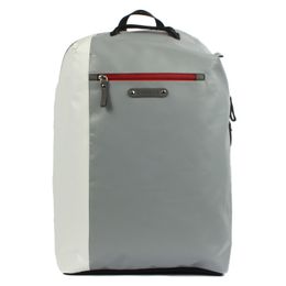 Laptoprucksack 7CLOUDS "Lenis 7.1" Gr. B/H/T: 31 cm x 41 cm x 11 cm, grau (grau, weiß) Rucksäcke mit recyceltem PET