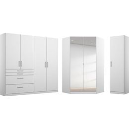 Schrank-Set Rauch "Kleiderschrank Schrank Garderobe Garderobenschrank Eckschrank HOMBURG" Kastenmöbel-Sets Gr. B/H/T: 298 cm x 197 cm x 163 cm, weiß (alpinweiß, hochglanz weiß) viel Stauraum, oberer Schubkasten mit Einteilung MADE IN GERMANY