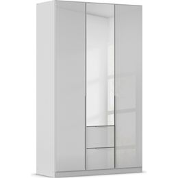 Drehtürenschrank Rauch "Kleiderschrank Kleiderschränke Schrank Garderobe AGORDO mit Glasfront" Schränke Gr. B/H/T: 136 cm x 229 cm x 54 cm, 3 St., grau (seidengrau, glas seidengrau) mit Außenschubkästen, in 6 Breiten und 2 Höhen MADE IN GERMANY