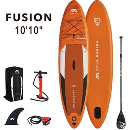 SUP-Board Aqua Marina "AQUA Fusion" Wassersportboards Gr. 330 x 81 x 15 cm 330 cm, orange (orange, weiß, schwarz)