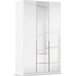 Drehtürenschrank Rauch "Kleiderschrank Kleiderschränke Schrank Garderobe AGORDO mit Glasfront" Schränke Gr. B/H/T: 136 cm x 229 cm x 54 cm, 3 St., weiß (alpinweiß, glas kristallweiß) mit Außenschubkästen, in 6 Breiten und 2 Höhen MADE IN GERMANY