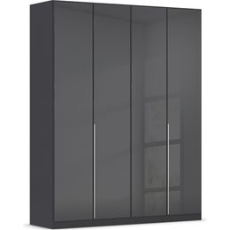 Drehtürenschrank Rauch "Kleiderschrank Kleiderschränke Schrank Garderobe AGORDO mit Glasfront" Schränke Gr. B/H/T: 181 cm x 229 cm x 54 cm, 4 St., grau (graumetallic) durchdachte Innenausstattung, in 6 Breiten und 2 Höhen MADE IN GERMANY