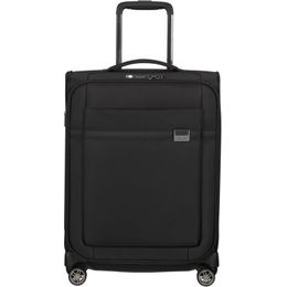 Weichgepäck-Trolley Samsonite "AIREA, 55 cm" Gr. B/H/T: 40 cm x 55 cm x 20 cm 41 l, schwarz (black) Koffer Handgepäck Reisekoffer Trolley TSA-Zahlenschloss