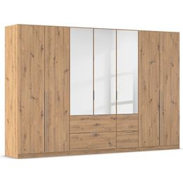 Drehtürenschrank Rauch "Kleiderschrank Schrank Garderobe AGORDO mit Dekor- oder Hochglanzfront" Schränke Gr. B/H/T: 315 cm x 210 cm x 54 cm, 7 St., braun (eiche artisan) mit Außenschubkästen, in 6 Breiten und 2 Höhen MADE IN GERMANY