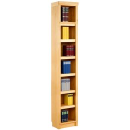 Bücherregal Home Affaire "Soeren" Regale Gr. H: 220 cm, 7 St., beige (gelaugt, geölt) aus massiver Kiefer, in 2 Höhen, Tiefe 29 cm, mit viel Stauraum