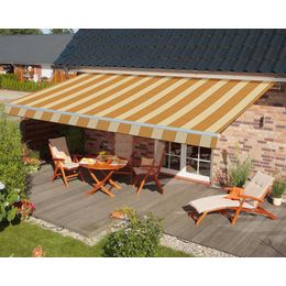 Gelenkarmmarkise SPETTMANN "STAR" Markisen Gr. 350 cm, 250 cm, beige (natur, orange) BreiteAusfall: 350x250 cm