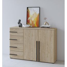 Kommode Inosign "Violla" Sideboards Gr. B/H/T: 135 cm x 94 cm x 40 cm, eichefarben, 4 St., braun (eichefarben) 135cm breit