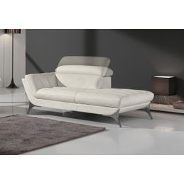 Recamiere Egoitaliano "Sueli, extravagantes Design und erstklassiger Sitzkomfort", blau (ice), B:180cm H:100cm T:110cm, Leder »NUVOLE« (Echtes Rindsleder). Halbnatürliches, halbnarbiges Rindsleder mit einer natürlichen Körnung von 1, 2 bis 1, 4 mm. Dieses Leder hat eine weiche, wachsartige Hand mit mattem Aussehen und einem Wolkeneffekt. Es handelt sich um ein Naturleder, das die ursprünglichen Ei