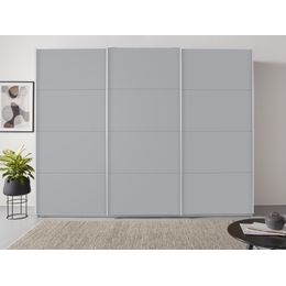 Schwebetürenschrank Rauch "Kleiderschrank Schrank Garderobe TOPSELLER OTELI inkl. Inneneinteilung" Schränke Gr. B/H/T: 271 cm x 210 cm x 62 cm, grau (seidengrau) mit 3 Innenschubladen sowie zusätzlichen Einlegeböden MADE IN GERMANY