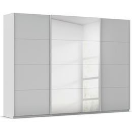 Schwebetürenschrank Rauch "Kleiderschrank Kleiderschränke Schrank Garderobe AGORDO mit Glasfront" Schränke Gr. B/H/T: 315 cm x 229 cm x 62 cm, 3 St., grau (seidengrau, glas seidengrau) durchdachte Innenausstattung, in 4 Breiten und 2 Höhen MADE IN GERMANY