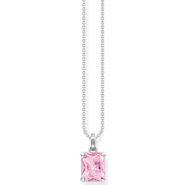 Kette mit Anhänger Thomas Sabo "pinker Stein, weißer KE1964-051-14-L45V, KE1964-051-9-L45V" Halsketten Gr. 45, Silber 925 (Sterlingsilber), bunt (silberfarben, pink) Damen mit Zirkonia (synth.)