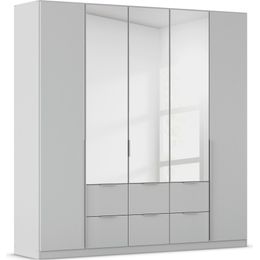 Drehtürenschrank Rauch "Kleiderschrank Schrank Garderobe AGORDO mit Dekor- oder Hochglanzfront" Schränke Gr. B/H/T: 226 cm x 229 cm x 54 cm, 5 St., grau (seidengrau) mit Außenschubkästen, in 6 Breiten und 2 Höhen MADE IN GERMANY