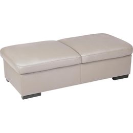 Hocker exxpo - SOFA FASHION "Salerno" Gr. B/H/T: 140 cm x 46 cm x 67 cm, Lederfaserstoff, grau (argent) Polsterhocker Hocker