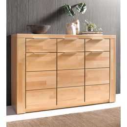 Sideboard Home Affaire "Zara" Sideboards Gr. B/H/T: 140 cm x 95 cm x 40 cm, Holzwerkstoff Kernbuchefarben (Korpus)/ Massivholz Kernbuche (Front), beige (kernbuche teilmassiv) Breite 140 cm