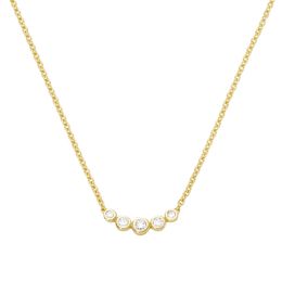 Collier Luigi Merano "Mittelteil gebogen, mit funkelnden Brillanten, Gold 585" Halsketten Gr. 45 cm, Gelbgold 585, goldfarben (gold) Damen