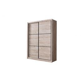 Schwebetürenschrank Inosign "Navara Kleiderschrank Wäscheschrank" Schränke Gr. B/H/T: 165,5 cm x 215,5 cm x 61 cm, 165,5 ohne Spiegel, 2 St., Komplettausführung, grau (grau eiche) in 3 Breiten, mit kompletter Innenausstattung, FSC-zertifiziert