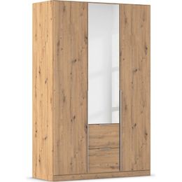 Drehtürenschrank Rauch "Kleiderschrank Schrank Garderobe AGORDO mit Dekor- oder Hochglanzfront" Schränke Gr. B/H/T: 136 cm x 210 cm x 54 cm, 3 St., braun (eiche artisan) mit Außenschubkästen, in 6 Breiten und 2 Höhen MADE IN GERMANY