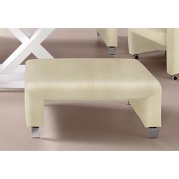 Polsterhocker exxpo - SOFA FASHION "Intenso, Hocker, modern, wahlweise in Leder oder Textil" Hocker Gr. B/H/T: 100cm x 50cm x 53cm, NaturLEDER, beige (keramik) hohe Bodenfreiheit, frei im Raum stellbar, hoher Sitzkomfort