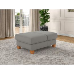 Sit & More Polsterhocker SIT & MORE "Dundee", silber, B:75cm H:46cm, Hocker, Polsterhocker, mit Klappfunktion, Federkern und hochwertigen Massivholzf&uuml;&szlig;en