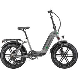 E-Bike GreenStreet "Tiefeinsteiger Klapprad GS5" E-Bikes Gr. 40 cm, 20 Zoll (50,80 cm), grau Pedelec, Elektrofahrrad für Damen u. Herren, Klapprad