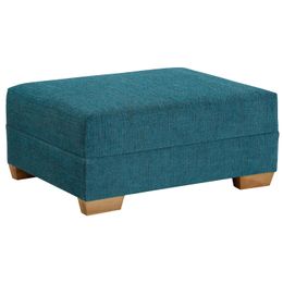 Hocker Home Affaire "II" Gr. B/H/T: 93 cm x 42 cm x 77 cm, Aqua Clean Pascha, blau (petrol) Mit Federkern, wahlweise mit DuraSpring-Taschenfederkern