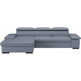 Sit & More Ecksofa SIT & MORE "Alcudia L-Form", bunt (graublau), B:286cm H:73cm T:174cm, Sofas, Ecksofa, wahlweise mit Bettfunktion