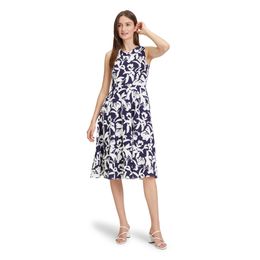 Cocktailkleid Vera Mont "Vera Mont mit Blumenprint" Gr. 42, Normalgrößen, blau (dark blue, white) Damen Kleider Druck