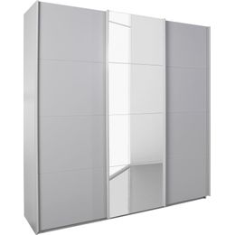 Schwebetürenschrank Rauch "Kleiderschrank Schrank Garderobe Wäscheschrank BESTSELLER KEPAN" Schränke Gr. B/H/T: 203 cm x 210 cm x 62 cm, 3 St., grau (seidengrau) inkl. Schubladen-Einsatz und extra Einlegeböden MADE IN GERMANY