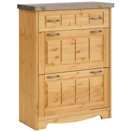 Schuhkommode Home Affaire "Trinidad Antique" Sideboards Gr. B/H/T: 85 cm x 109 cm x 37 cm, 1 St., beige (natur, grau)