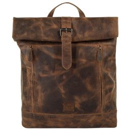 Cityrucksack BAGAN Gr. B/H/T: 40 cm x 33 cm x 9 cm, braun Rucksäcke echt Leder