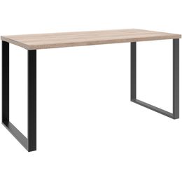 Schreibtisch wimex "Home Desk" Tische Gr. B/H/T: 140 cm x 75 cm x 70 cm, beige (sw, san re ei, schwarz, remo eiche nachbildung) Mit Metallkufen, in 3 Breiten