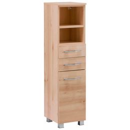 Midischrank Welltime "Portofino" Schränke Gr. B/H/T: 30 cm x 122 cm x 35 cm, 1 St., braun (buchefarben) Bad-Midischrank