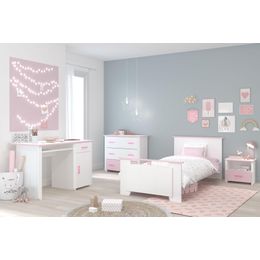 Jugendzimmer-Set Parisot "Biotiful" Schlafzimmermöbel-Sets rosa (weiß, rosa) Baby