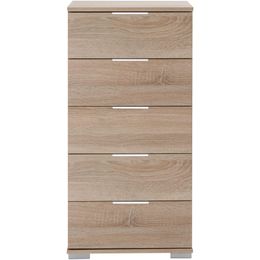 Schubkastenkommode wimex "Easy" Sideboards Gr. B/H/T: 49 cm x 102 cm x 41 cm, 5 St., braun (struktureichefarben hell) mit 5 Schubladen