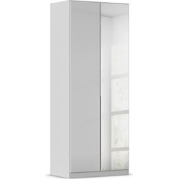 Drehtürenschrank Rauch "Kleiderschrank Kleiderschränke Schrank Garderobe AGORDO mit Glasfront" Schränke Gr. B/H/T: 91 cm x 229 cm x 54 cm, 2 St., grau (seidengrau) durchdachte Innenausstattung, in 6 Breiten und 2 Höhen MADE IN GERMANY