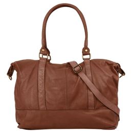 Reisetasche Samantha Look Gr. B/H/T: 42 cm x 30 cm x 15 cm onesize, braun (cognac) Taschen echt Leder, Made in Italy