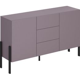 Sideboard Inosign "Jukon, Breite 150 bzw.180 cm, moderne grifflose Kommode" Sideboards Gr. B/H/T: 150 cm x 90 cm x 40 cm, Breite 150 cm, 3 St., lila (pflaume) Schubladenschrank 2 Türen3 Schubkästen, push-to-open-Funktion