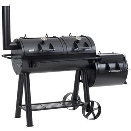 Smoker Tepro "Indianapolis" Grills Gr. B/H/T: 184 cm x 153 cm x 88 cm, schwarz BxTxH: 184x88x153 cm, 155 kg