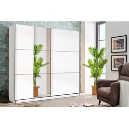 Schwebetürenschrank Inosign "Sierra Kleiderschrank mit Spiegel Wäscheschrank Garderobe" Schränke Gr. B/H/T: 236,5 cm x 210 cm x 62,5 cm, Mit Spiegeltür, weiß (opaque weiß) Topseller INKLUSIVE Inneneinteilung, FSC-Zertifiziert, OTTOs Choice Bestseller