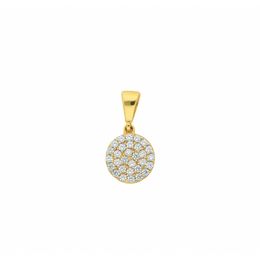 Adelia´s Ketten-Anhänger ADELIA´S "Damen Goldschmuck 333 Gold Anhänger mit Zirkonia Ø 8,2 mm" Schmuckanhänger Gr. mit Zirkonia, Gelbgold 333, goldfarben (gold) Damen mit Zirkonia Goldschmuck für