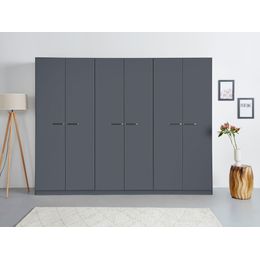 Drehtürenschrank Rauch "Kleiderschrank Schrank Garderobe TOPSELLER OTELI inkl. Inneneinteilung" Schränke Gr. B/H/T: 270 cm x 210 cm x 54 cm, Ohne Spiegel, grau (graumetallic) mit 3 Innenschubladen extra Böden optional Spiegel MADE IN GERMANY