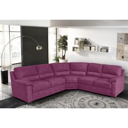 Ecksofa Egoitaliano "Doris, modernes Designerecksofa in hochwertigen Microfaserqualit&auml;ten", pink (fuchsia), B:266cm H:90cm T:246cm, Luxus-Mikrofaser BLUSH (100% Polyester) ist ein innovatives Mikrofasergewebe mit wasser- und fleckenabweisenden Eigenschaften. Sie verhindert das Eindringen von Fl&uuml;ssigkeiten und &Ouml;len in das Textilgewebe. Mit einer neutralen Seifenl&ouml;sung k&ouml;nnen Flecken von Kaffee, Tee