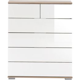 Schubkastenkommode wimex "Easy" Sideboards Gr. B/H/T: 82 cm x 102 cm x 41 cm, 6 St., braun (struktureichefarben hell, weißglas) mit Glas- oder Spiegelfront