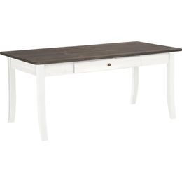 Esstisch Home Affaire "Palermo", grau (weiß, grau), B:140cm H:75cm T:90cm, Tische, mit Auszugsfunktion und 2 Schubladen, FSC zertifiziert