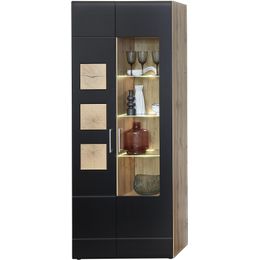 Vitrine Innostyle "Sonate", schwarz, B:80cm H:208cm T:37cm, FSC-zertifizierter Holzwerkstoff, Schränke, Elemente sind flexibel kombinierbar und passen in jeden Wohnbereich.