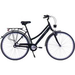 Cityrad HAWK Bikes "Citytrek Lady Premium" Fahrräder Gr. 48cm, 28 Zoll (71,12cm), schwarz für Damen und Herren