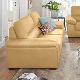 3-Sitzer Calia italia "Gaia, Sofa im edlen Design und mit erstklassigem Sitzkomfort", gelb (mostaza), B:210cm H:92cm T:97cm, Luxus-Microfaser Ginevra (100% Polyester), Sofas, aus pflegeleichtem Luxus-Microfaser Ginevra Hydro Care