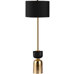 Stehlampe Kayoom "Stehlampe Cirus 225" Lampen Gr. 1 flammig, Höhe: 127 cm, 1 St., goldfarben (schwarz, gold) Sockel in Material-Mix aus Marmor und Eisen, mit Stoffschirm